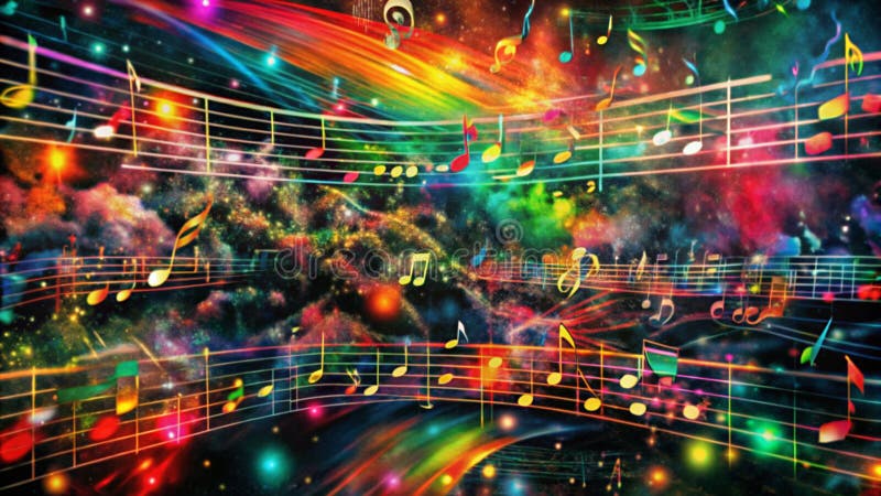 Abstract Colorful Background with Musical Notes Stock Photo - Image of ...