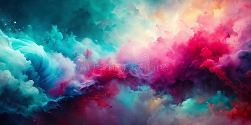 Abstract Colorful Nebula a Vivid Display of Cosmic Dust and Gaseous ...