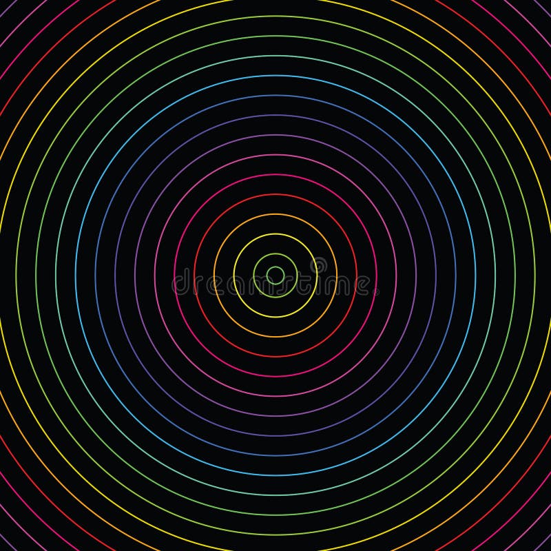 Abstract Colorful Neon Lights Inner Circles Pattern Background Stock ...