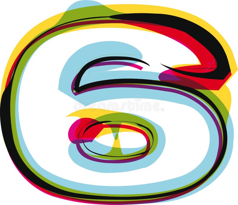 Abstract Colorful Number 6 stock vector. Illustration of calligraphy ...