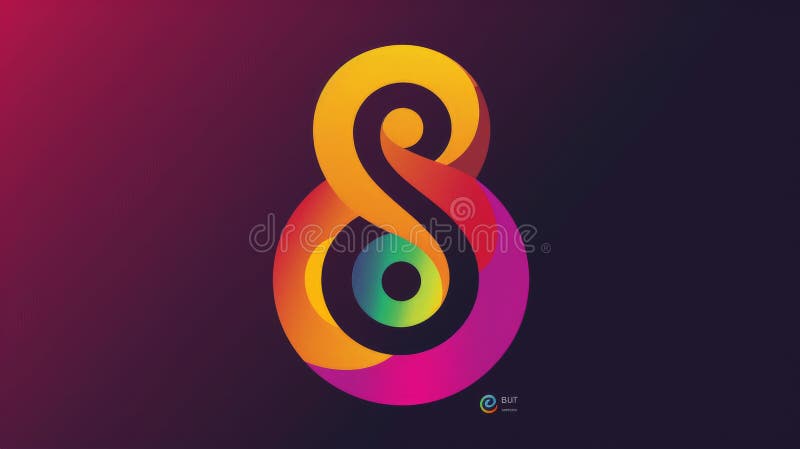 Abstract Colorful Number Eight Design.Dynamic Wave Eight Stock ...