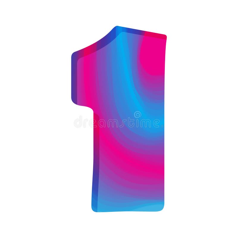 Abstract Colorful Number One. Vector Illustration Stock Illustration ...