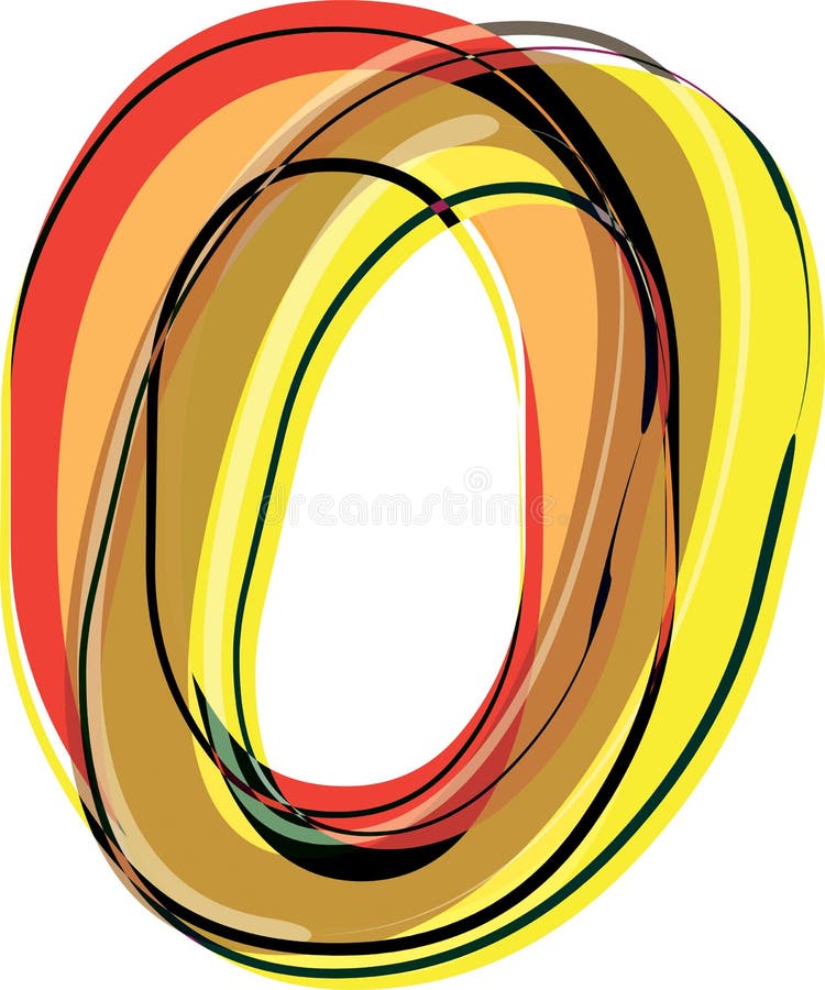 Abstract Colorful Number 0 stock vector. Illustration of lettering ...