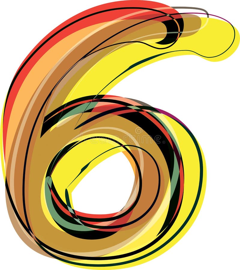 Abstract Colorful Number 6 stock vector. Illustration of character ...