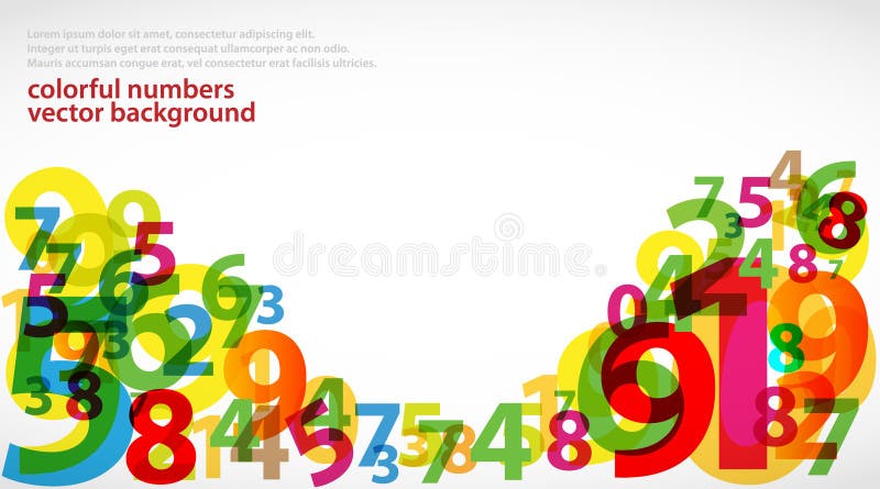 Colorful Numbers Background Stock Vector - Illustration of alphabet ...