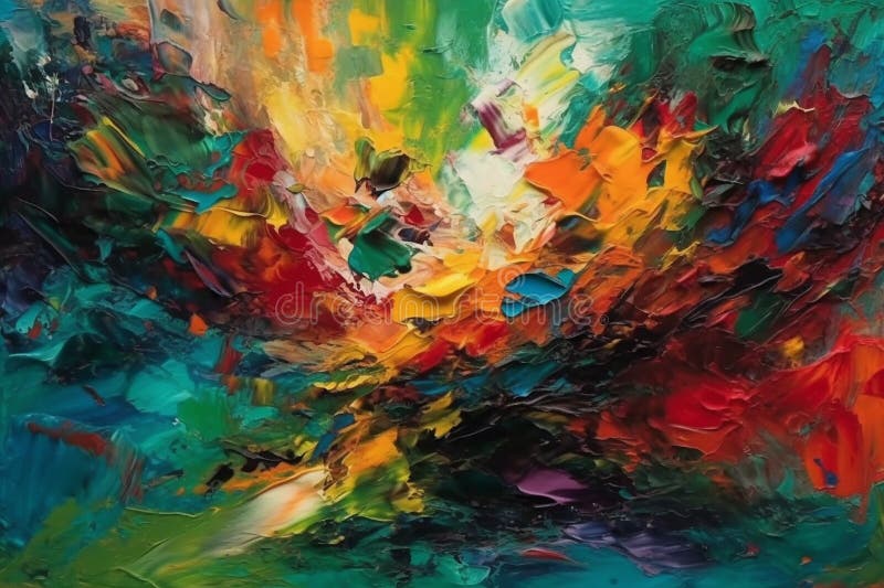 Abstract Colorful Oil Painting on Canvas Texture Stock Illustration ...