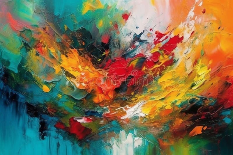 Abstract Colorful Oil Painting on Canvas Texture Stock Illustration ...