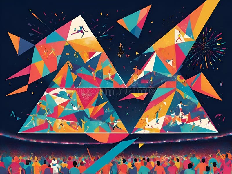 Abstract Colorful Olympic Games in Triangles Stock Illustration ...