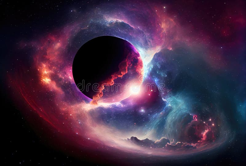 Abstract of Colorful Outer Space Planets Nebula and Galaxy Sky ...