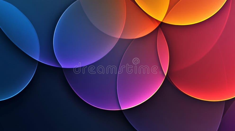 Abstract Colorful Overlapping Circles Background Stock Illustration ...