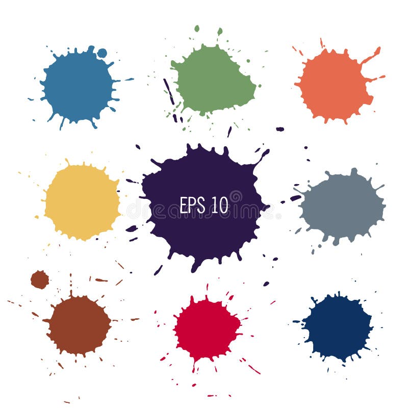 Abstract Colorful Paint Drops. Stock Vector - Illustration of grunge ...