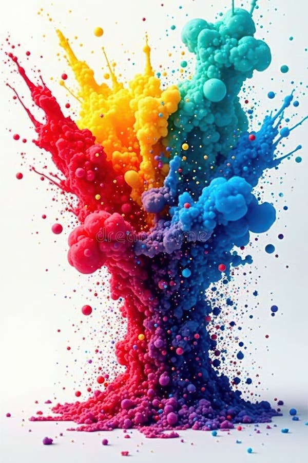 Abstract Colorful Paint Explosion Creative Splash Style Movement ...