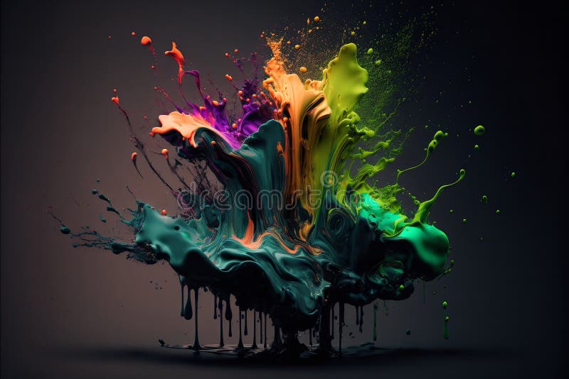 Abstract Colorful Paint Explosion: a Vivid Symphony of Hues Stock ...