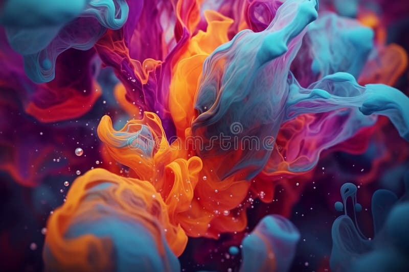 Abstract Colorful Paint Ink Explode Diffusion. Generative AI Stock ...