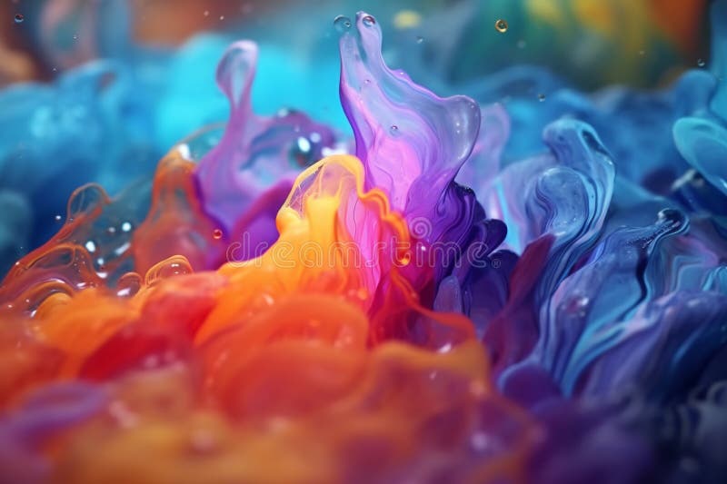 Abstract Colorful Paint Ink Explode Diffusion. Generative AI Stock ...