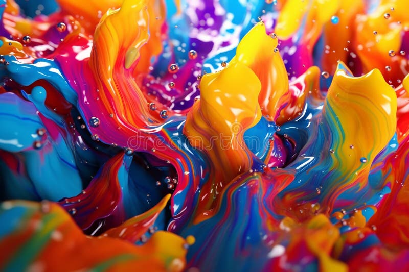Abstract Colorful Paint Ink Explode Diffusion. Generative AI Stock ...