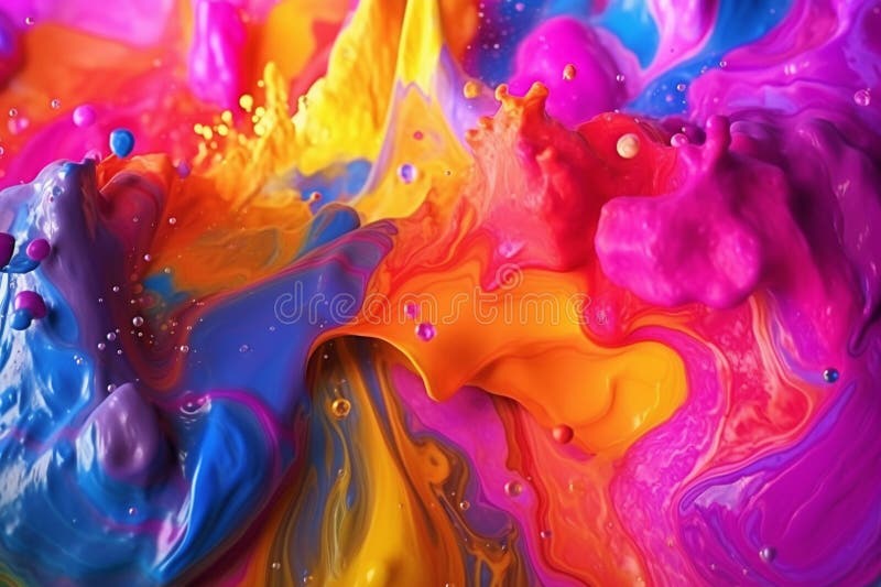 Abstract Colorful Paint Ink Explode Diffusion. Generative AI Stock ...