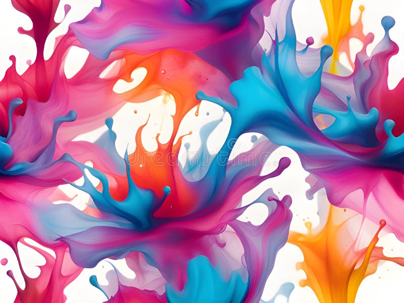 Abstract Colorful Paint Splash Background 3d Illustration, Ai Generated ...