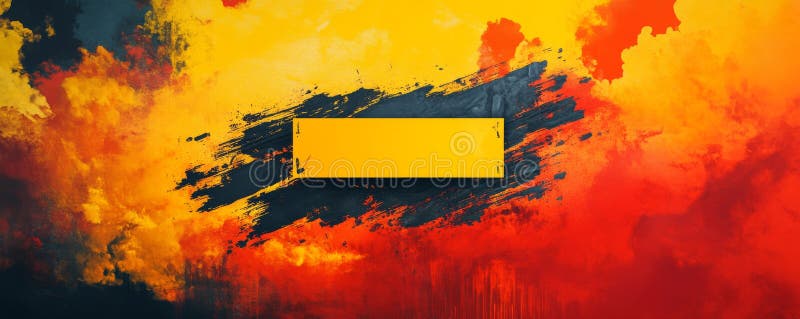 Abstract Colorful Paint Splash with Blank Yellow Rectangle, Creative ...