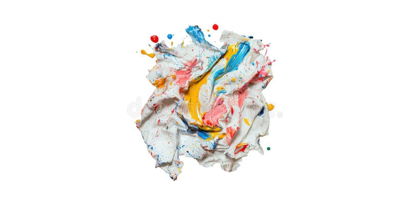Abstract Colorful Paint Splash Crumpled Canvas. Creative Expression and ...