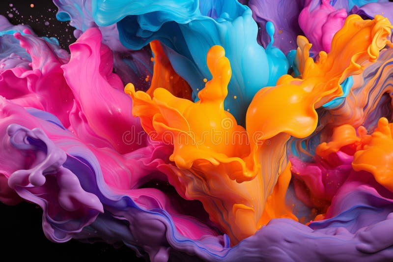 Abstract Colorful Paint Splashes on White Paper for Creative Design ...