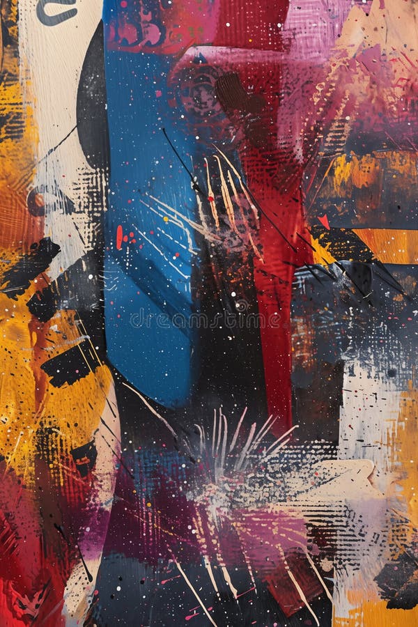 Abstract Colorful Paint Splatter Background with Various Shapes and ...