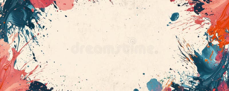 Abstract Colorful Paint Splatter Border Frame on White Background Stock ...