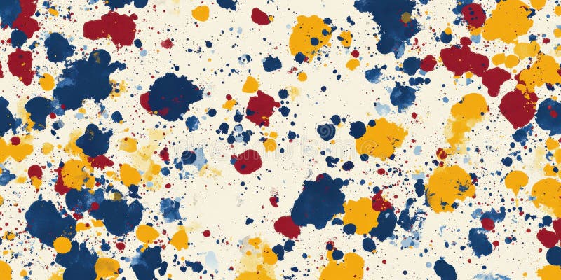 Abstract Colorful Paint Splatter Pattern in Yellow Blue and Red on ...