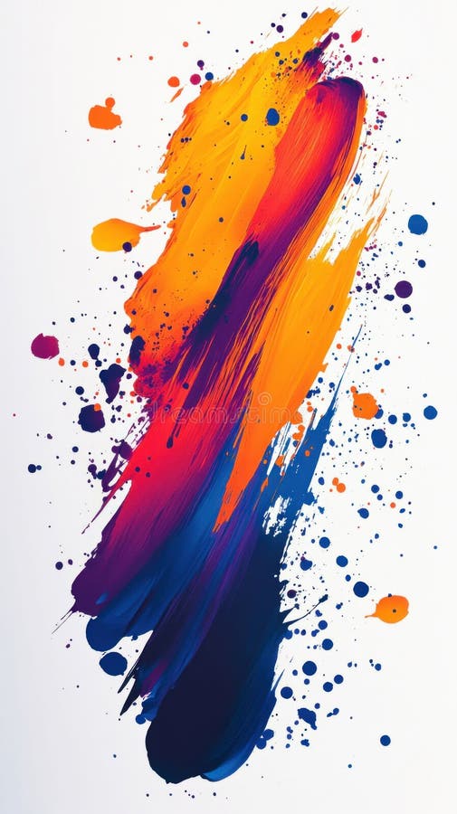 Abstract Colorful Paint Strokes on White Background Stock Illustration ...