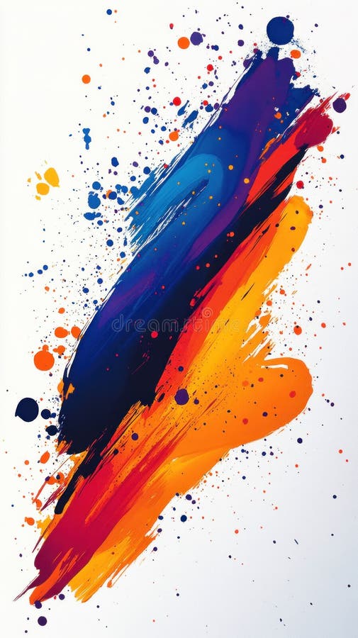 Abstract Colorful Paint Strokes on White Background Stock Illustration ...
