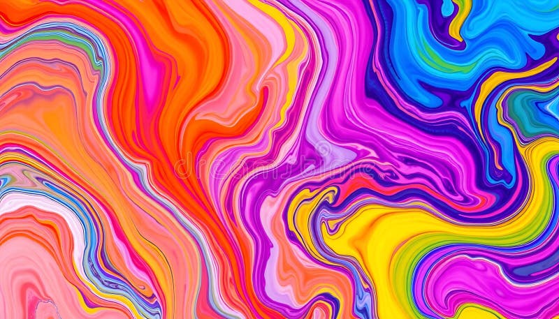 Abstract Colorful Paint Swirls Fluid Art Background Generative AI Stock ...