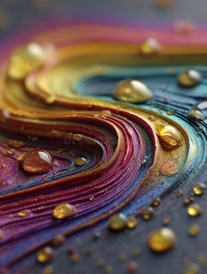 Abstract Colorful Paint Texture with Gold Glitter and Drops Stock ...