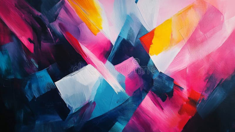 Abstract Colorful Painting Bright Hues Dynamic Strokes Stock ...