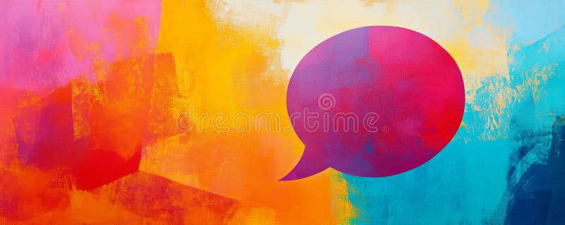 Abstract Colorful Painting with Speech Bubble Concept Stock Photo ...