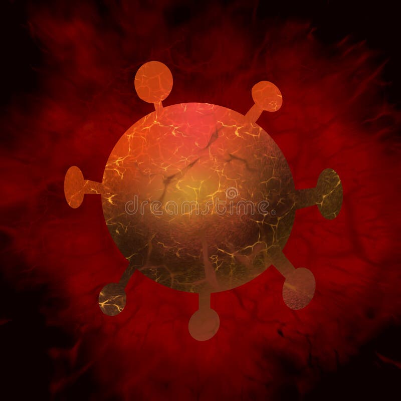 Abstract Colorful Painting, Virus Cell Stock Illustration ...