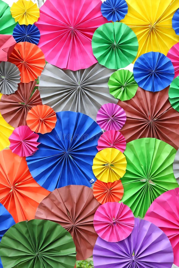 Abstract of Colorful Paper Fan for Background Stock Image - Image of ...