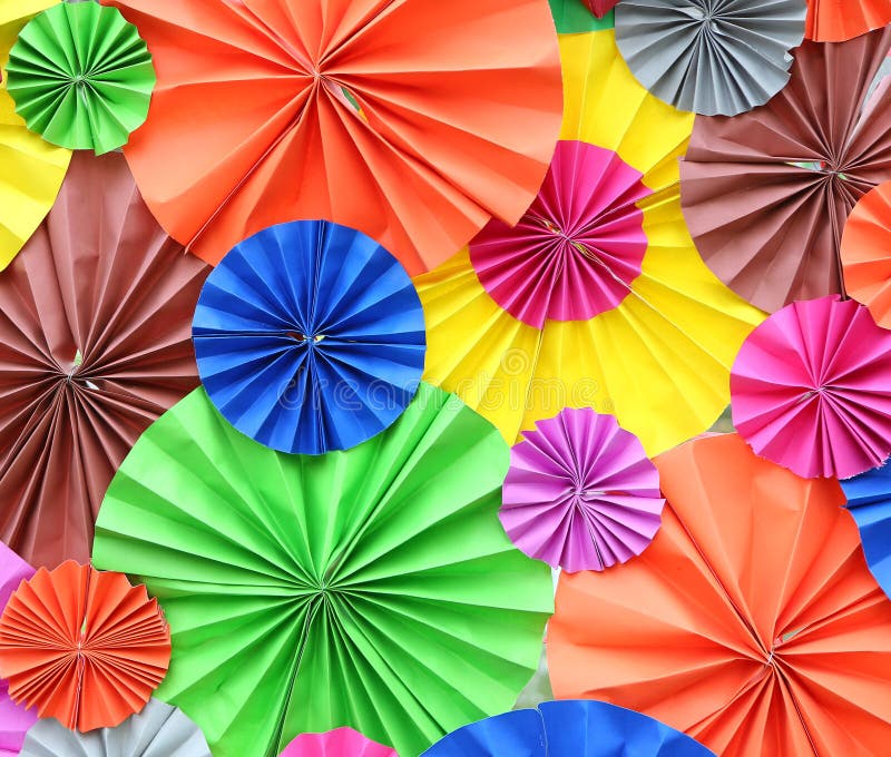 Abstract of Colorful Paper Fan for Background Stock Image - Image of ...