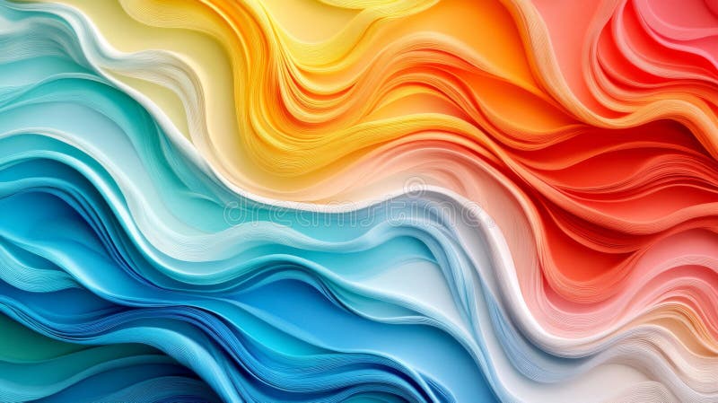 Abstract Colorful Paper Wave Design Stock Illustration - Illustration ...