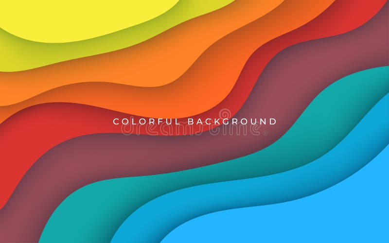 Abstract Colorful Papercut Wavy Overlap Layers Background Stock Vector ...