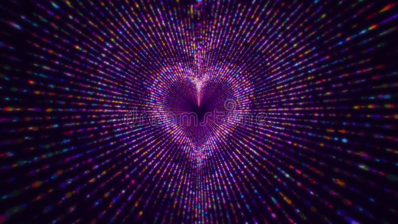 Abstract Colorful Particle Heart Shaped Tunnel Background Loop Stock ...