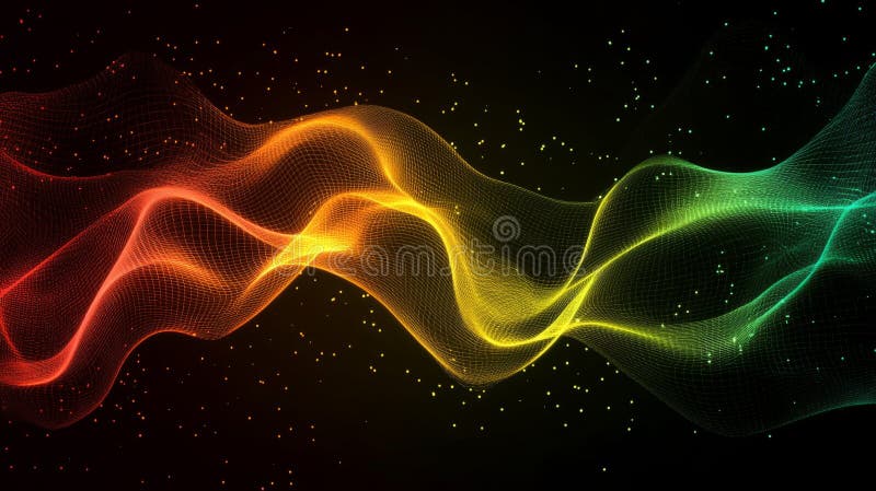 Abstract Colorful Particle Wave Background Stock Illustration ...
