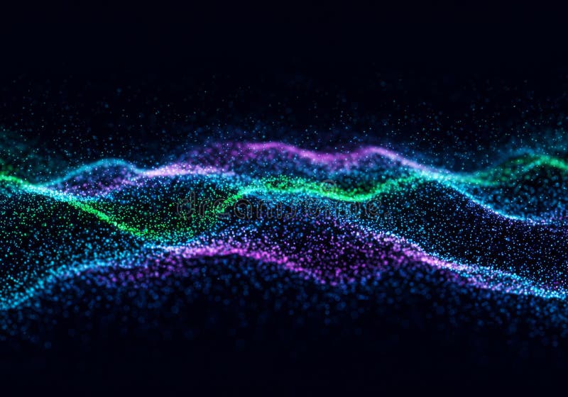 Abstract Colorful Particle Wave Background Stock Illustration - Illustration of vibrant, wave ...