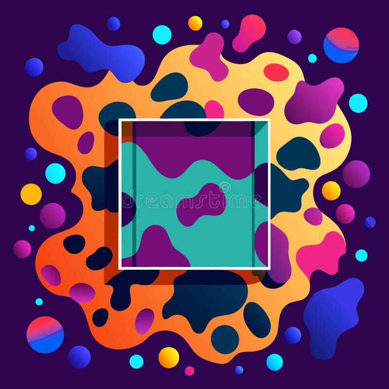 Abstract Colorful Pattern of Yellow and Red Spots on a Blue Background ...