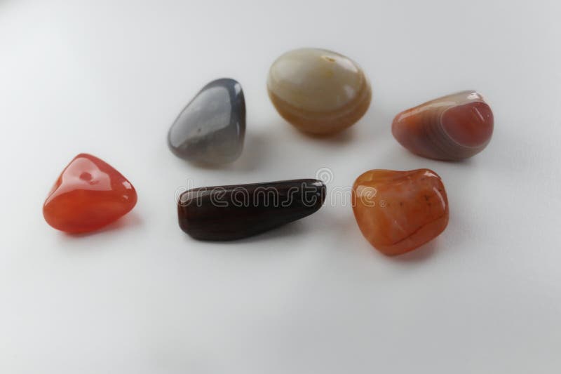 Abstract Colorful Pebbles Shiny Smooth Rocks Isolated on a White ...