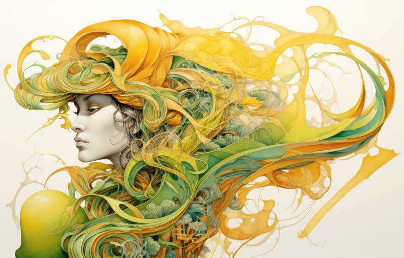 An Abstract Colorful Pencil Drawing in the Shape Stock Photo - Image of ...