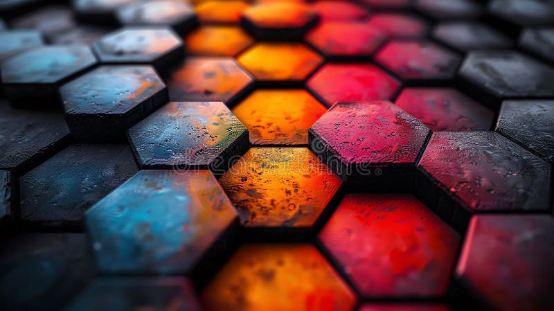 Abstract Colorful Pentagon Close-up Texture Pattern Wallpaper Stock ...