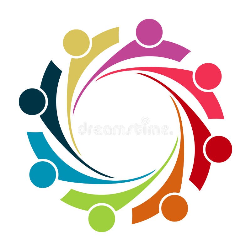 Abstract Colorful People in a Circle,Teamwork Meeting,people are ...