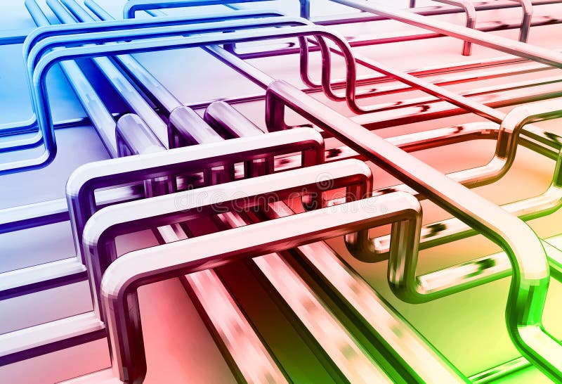 Abstract Colorful Piping Background 3D Rendering Stock Illustration ...