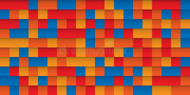 Abstract Colorful Pixelated Surface Pattern with Random Colored Orange ...