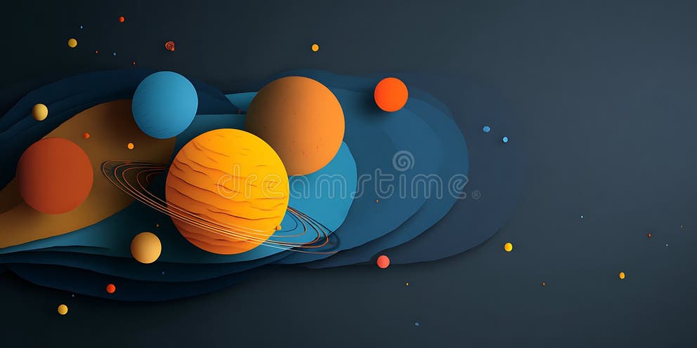 Abstract Colorful Planets Cosmic Background Design Stock Illustration ...